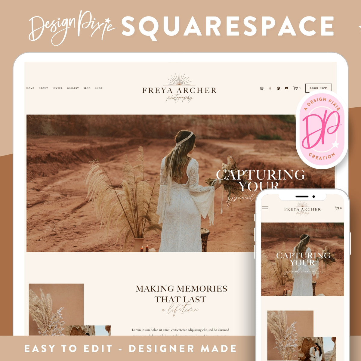Squarespace Photography Website Template – Design Pixie