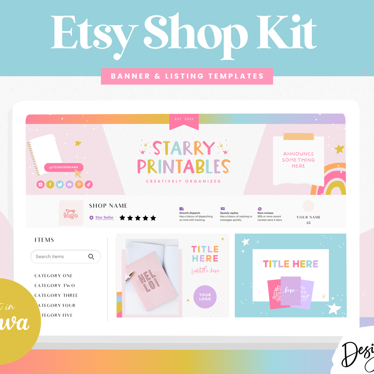 Starry Printables Etsy Shop Kit – Design Pixie