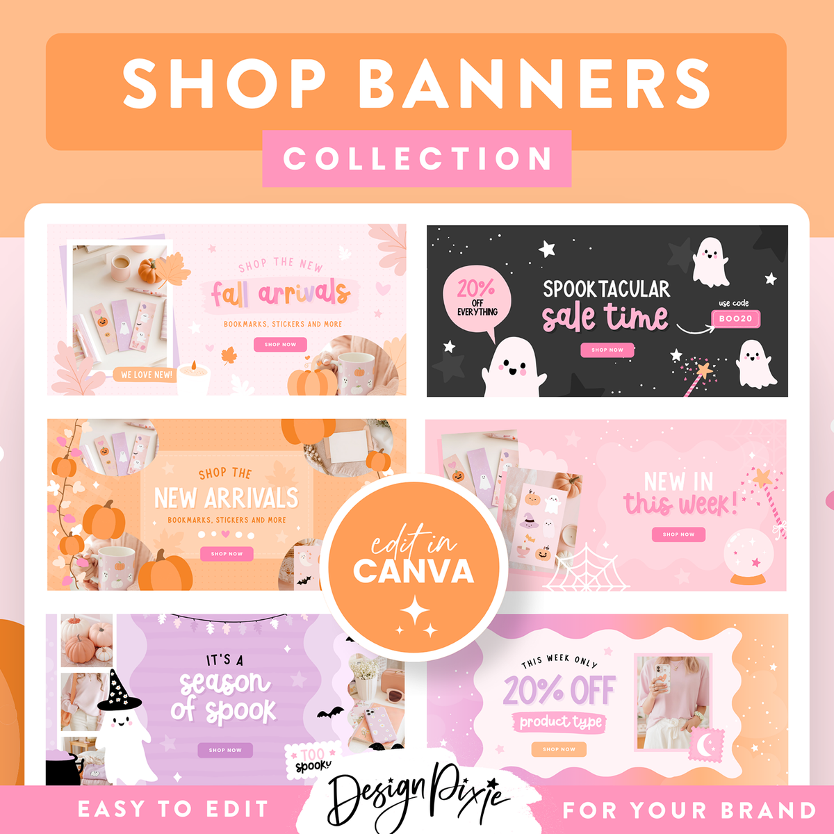 Cute Fall Halloween Shopify Banners – Design Pixie