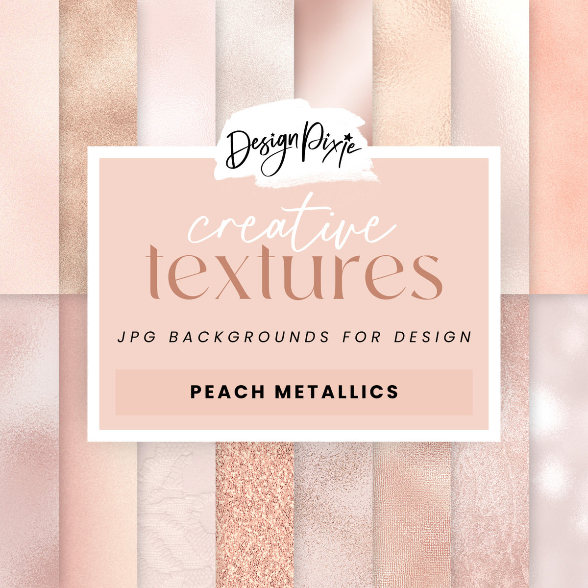 Peach Metallic Digital Papers – Design Pixie