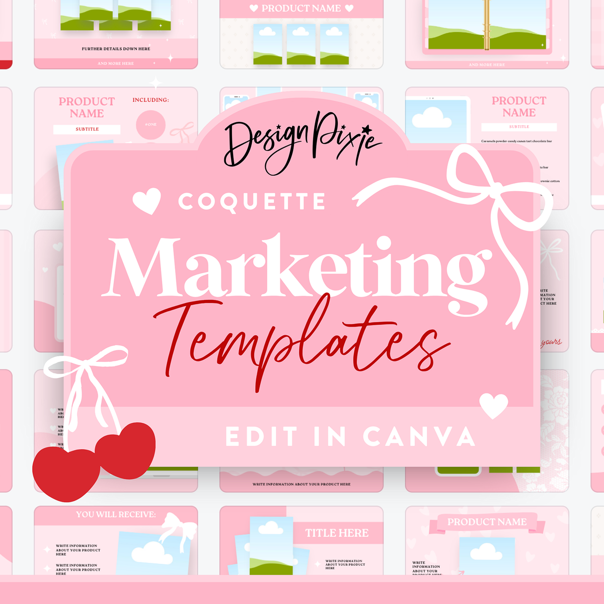Pink Marketing Templates - Pretty Product Listing Mockups – Design Pixie
