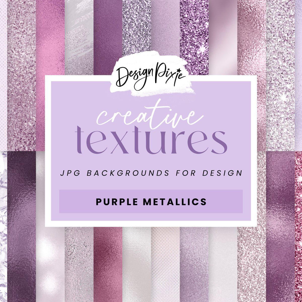 Purple Metallic Digital Papers – Design Pixie