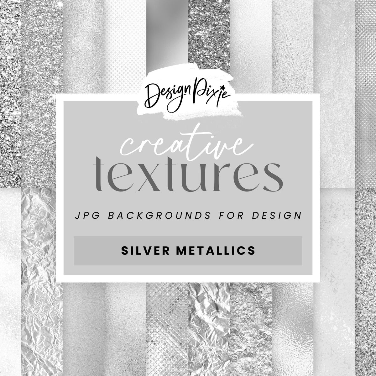 Metallic Silver Digital Backgrounds – Design Pixie