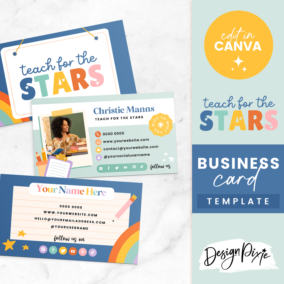 Teacher Business Card Template – Design Pixie