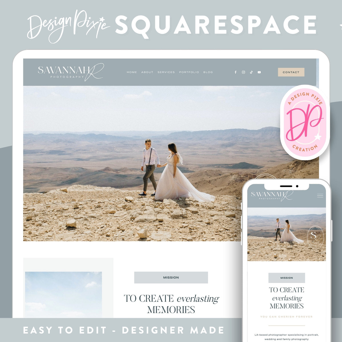 Wedding Photography Squarespace Template – Design Pixie