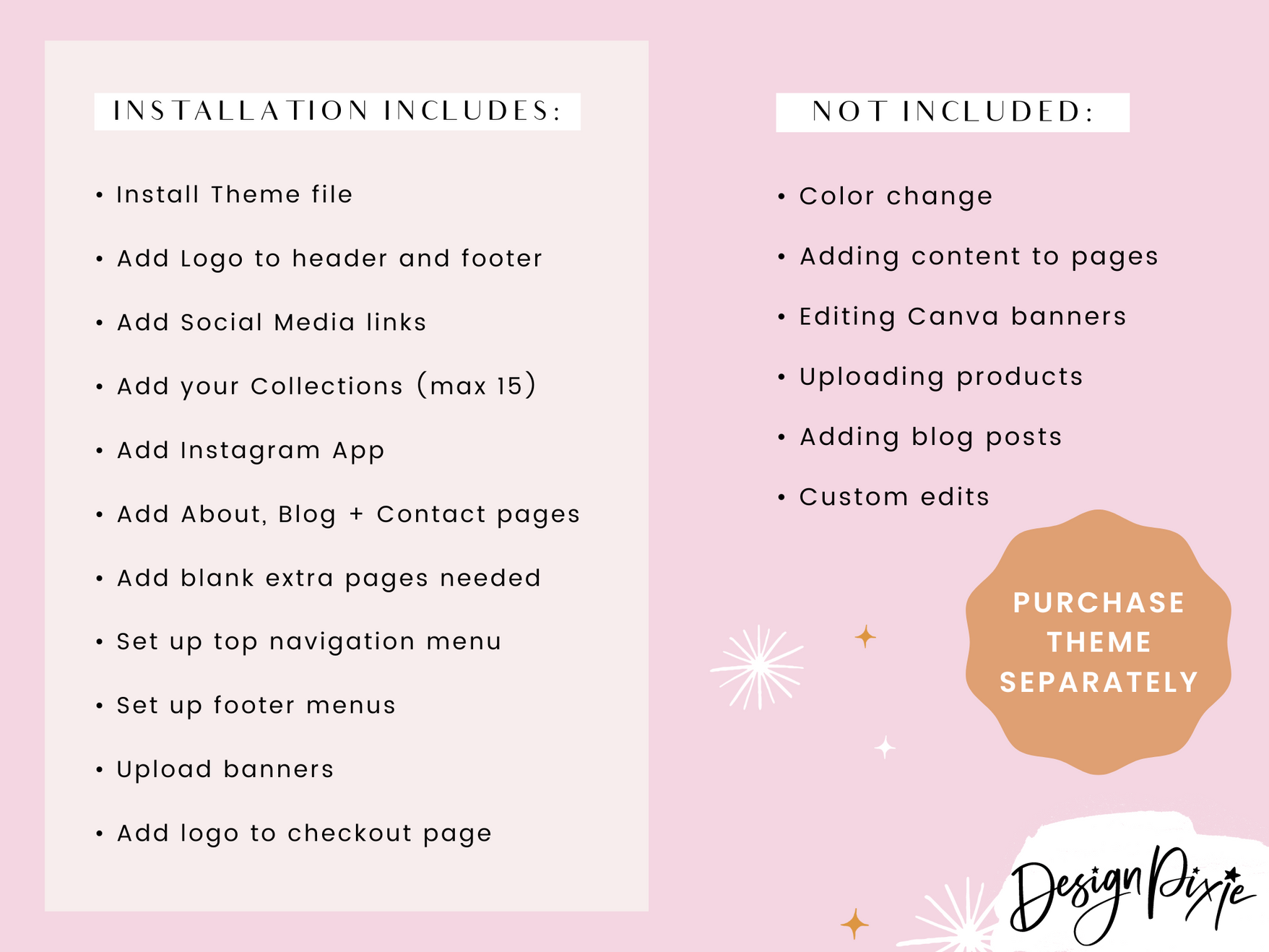 Shopify Theme Installation – Design Pixie