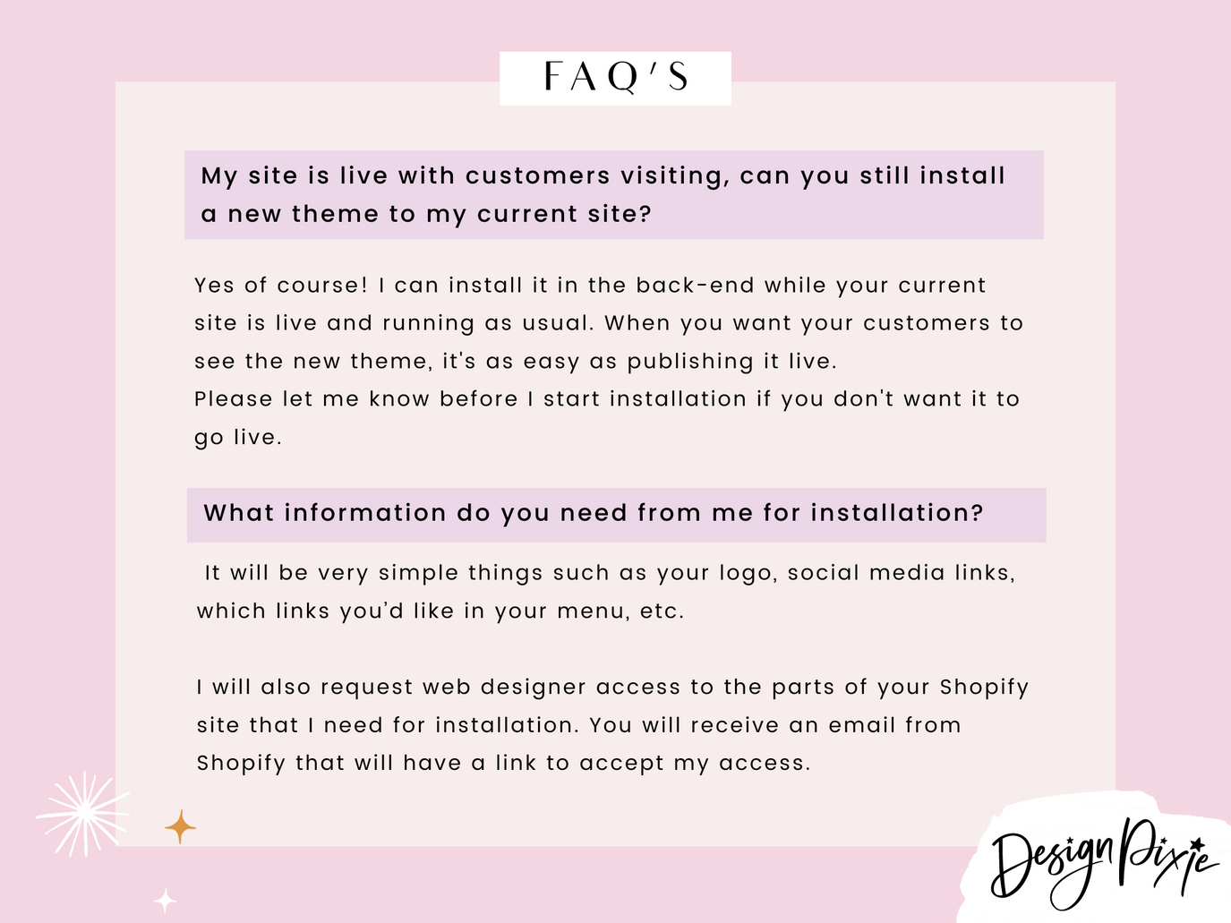 Shopify Theme Installation – Design Pixie