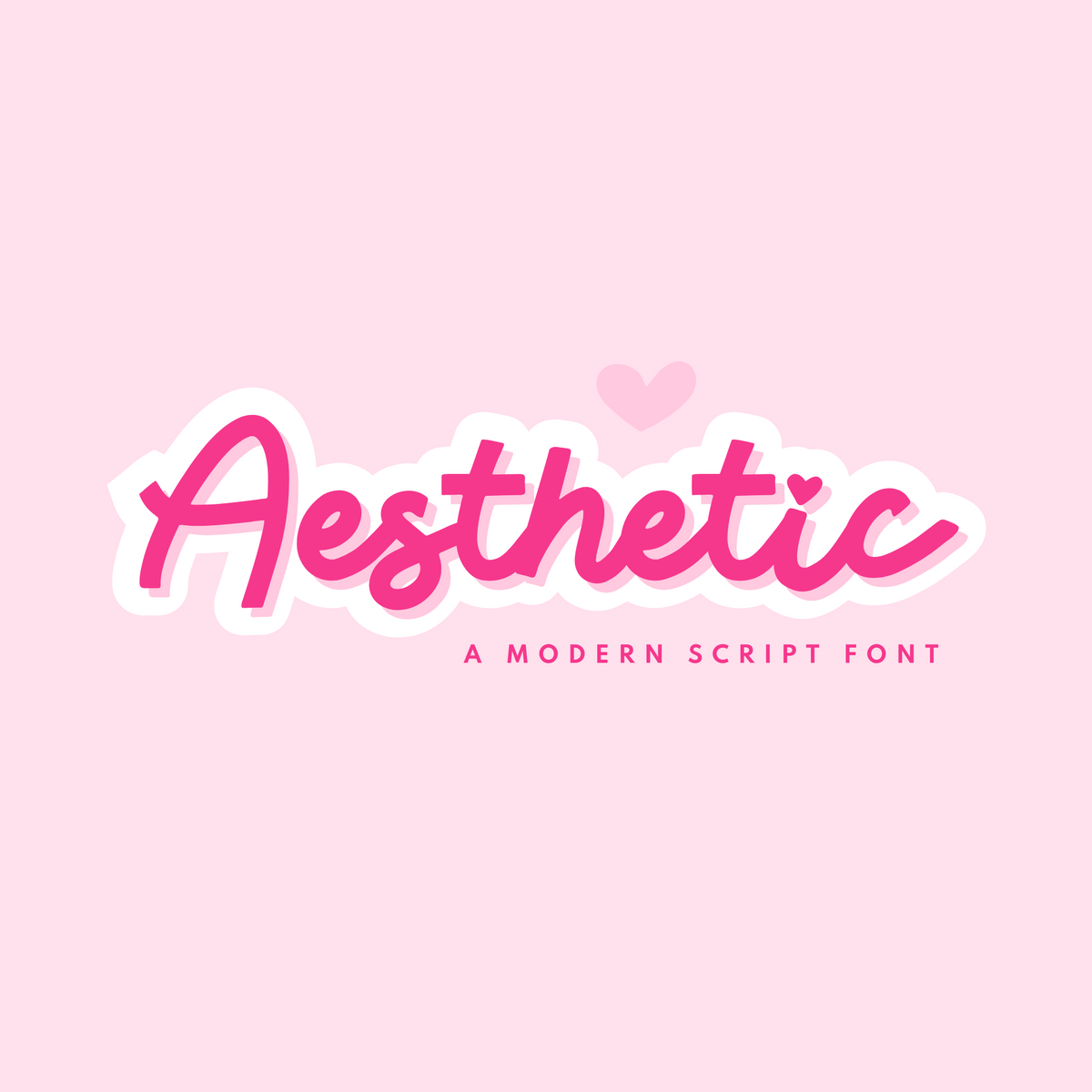 Aesthetic Font - Bold Monoline Typeface with Heart Detail – Design Pixie
