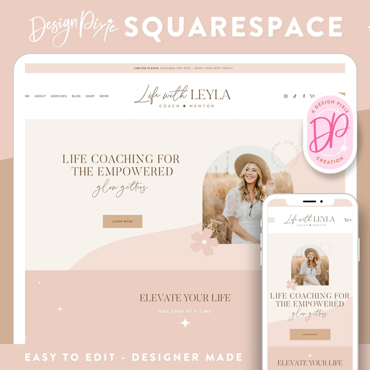 Life With Leyla Squarespace Template – Design Pixie