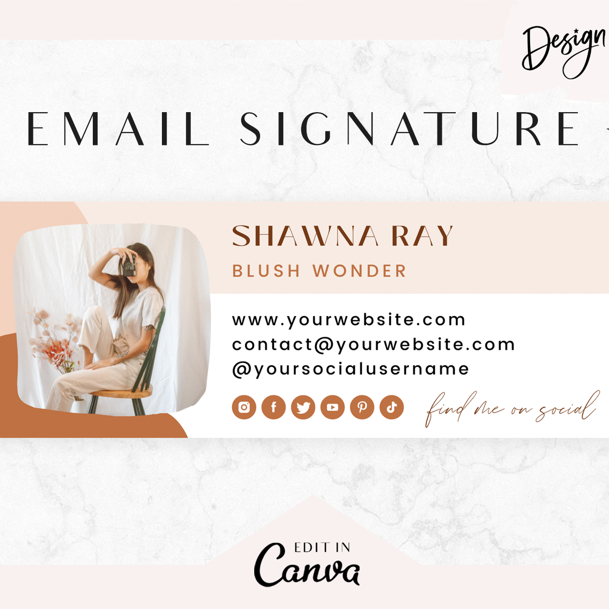 Blush Wonder Email Signature Template – Design Pixie