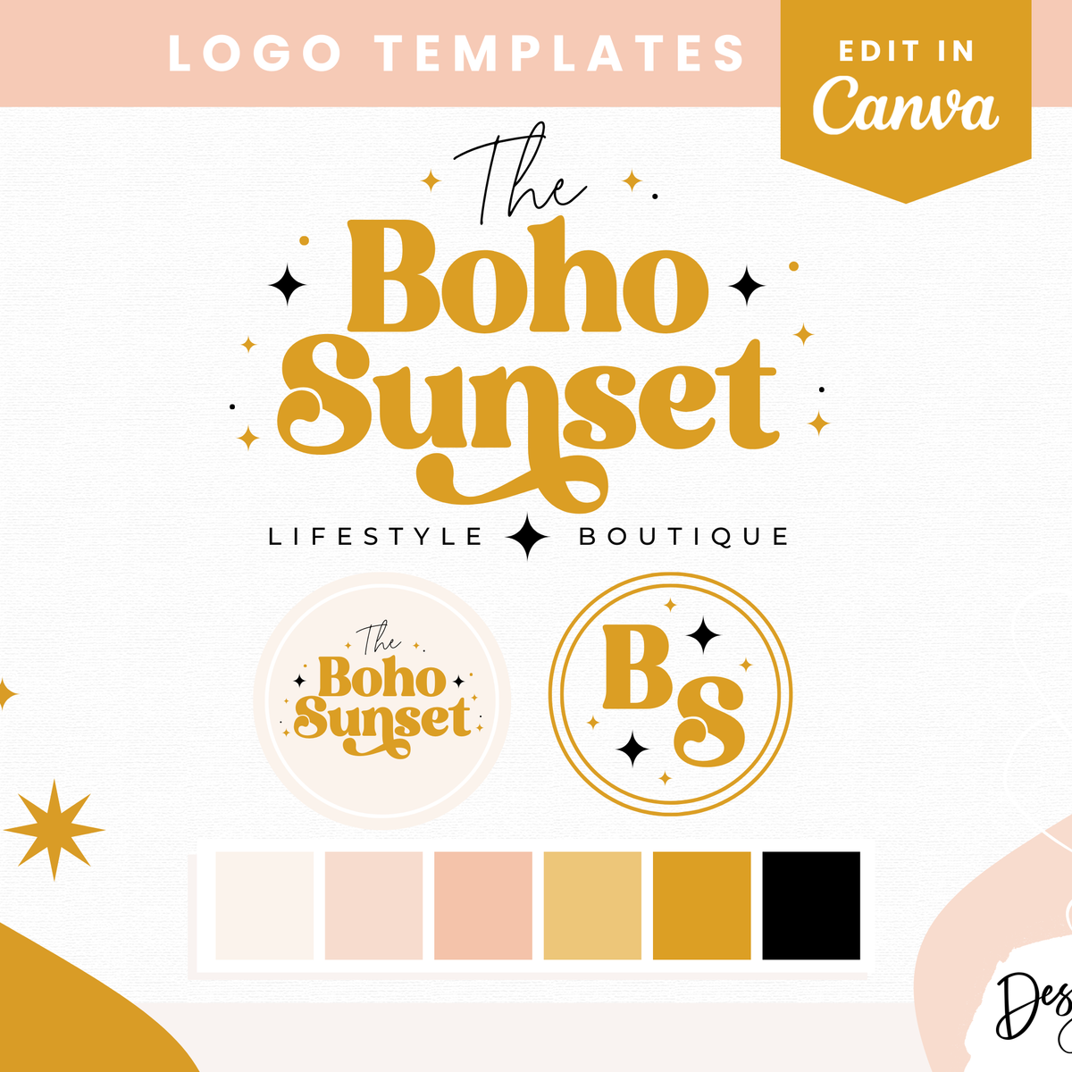 Boho Logo Template Canva – Design Pixie