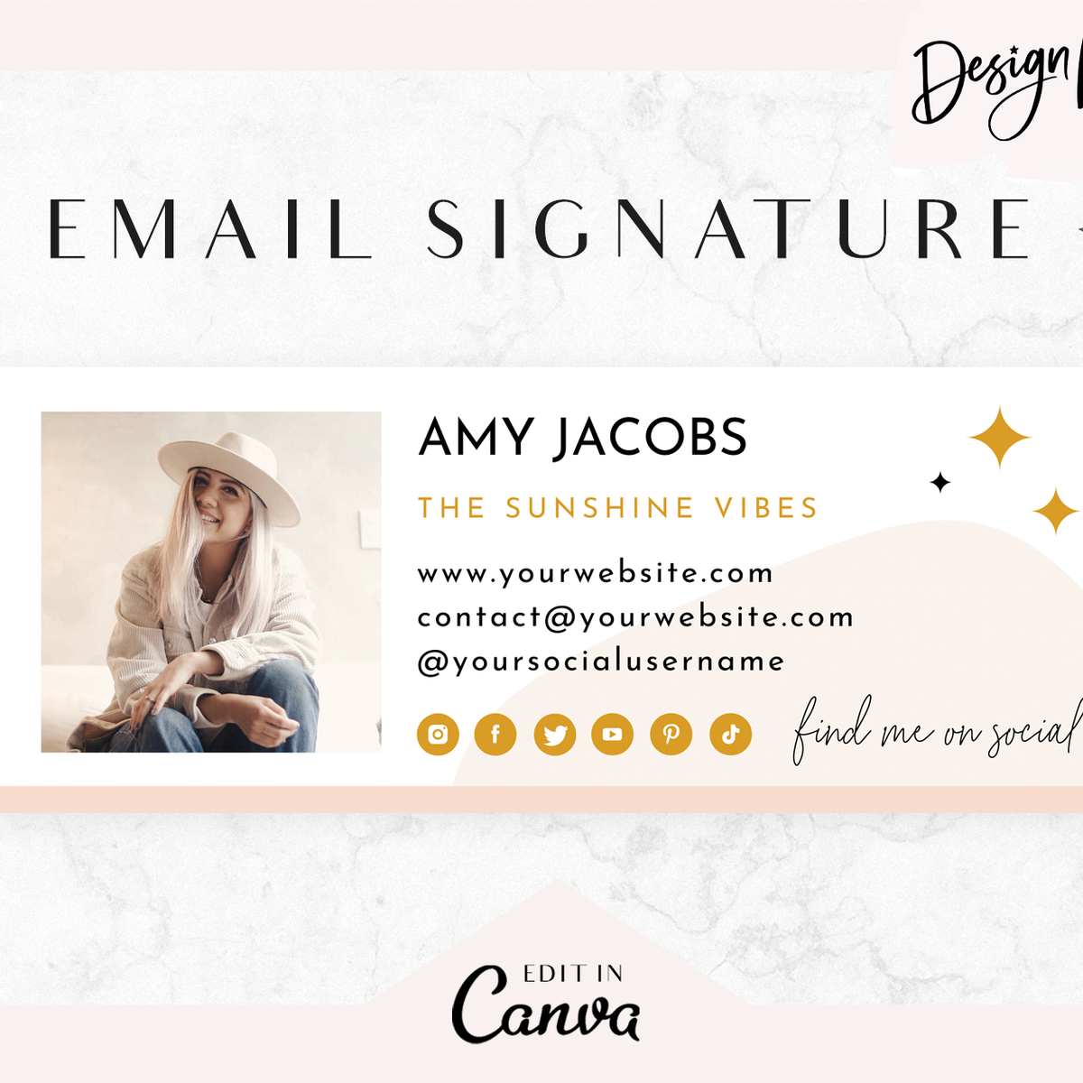 Sunshine Vibes Email Signature Template – Design Pixie