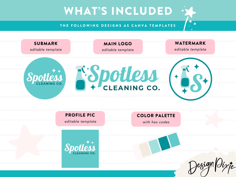 Blue Cleaning Logo Design - Canva Template for Cleaners – Design Pixie