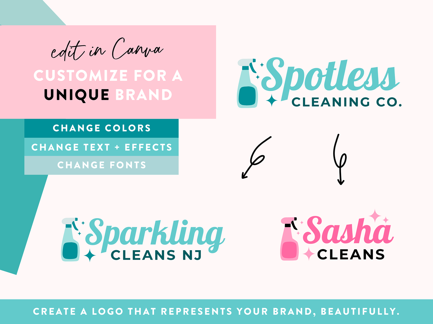 Blue Cleaning Logo Design - Canva Template for Cleaners – Design Pixie