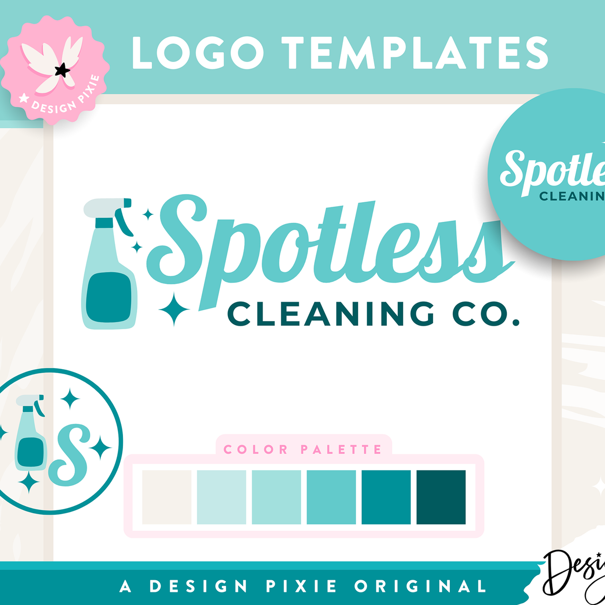 Blue Cleaning Logo Design - Canva Template for Cleaners – Design Pixie
