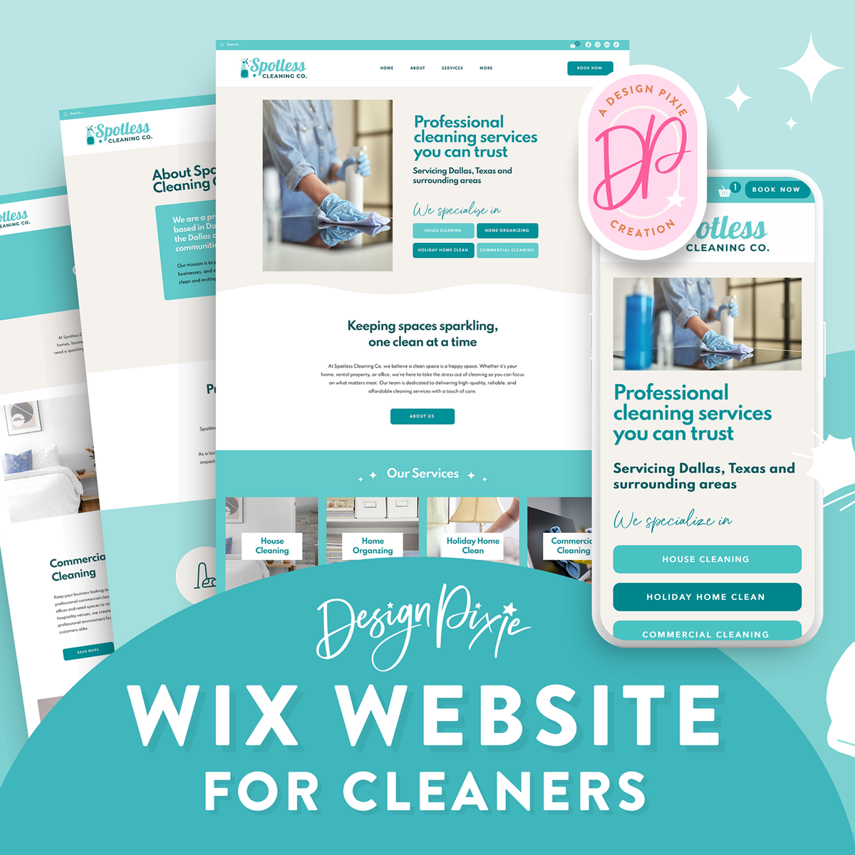 Cleaning Business Website Template - Wix Theme for Cleaners – Design Pixie
