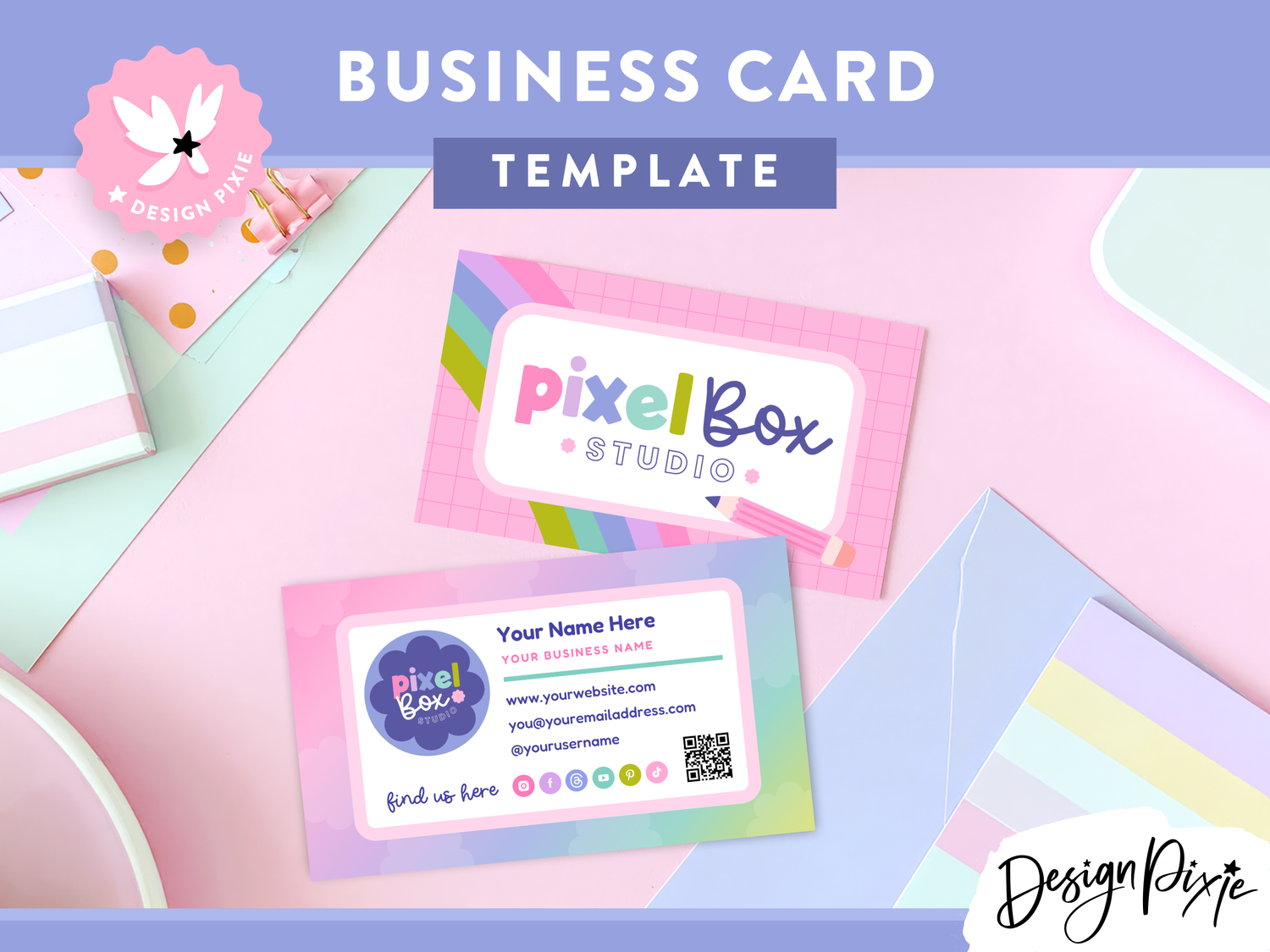 Colorful Creative Business Card Template – Design Pixie