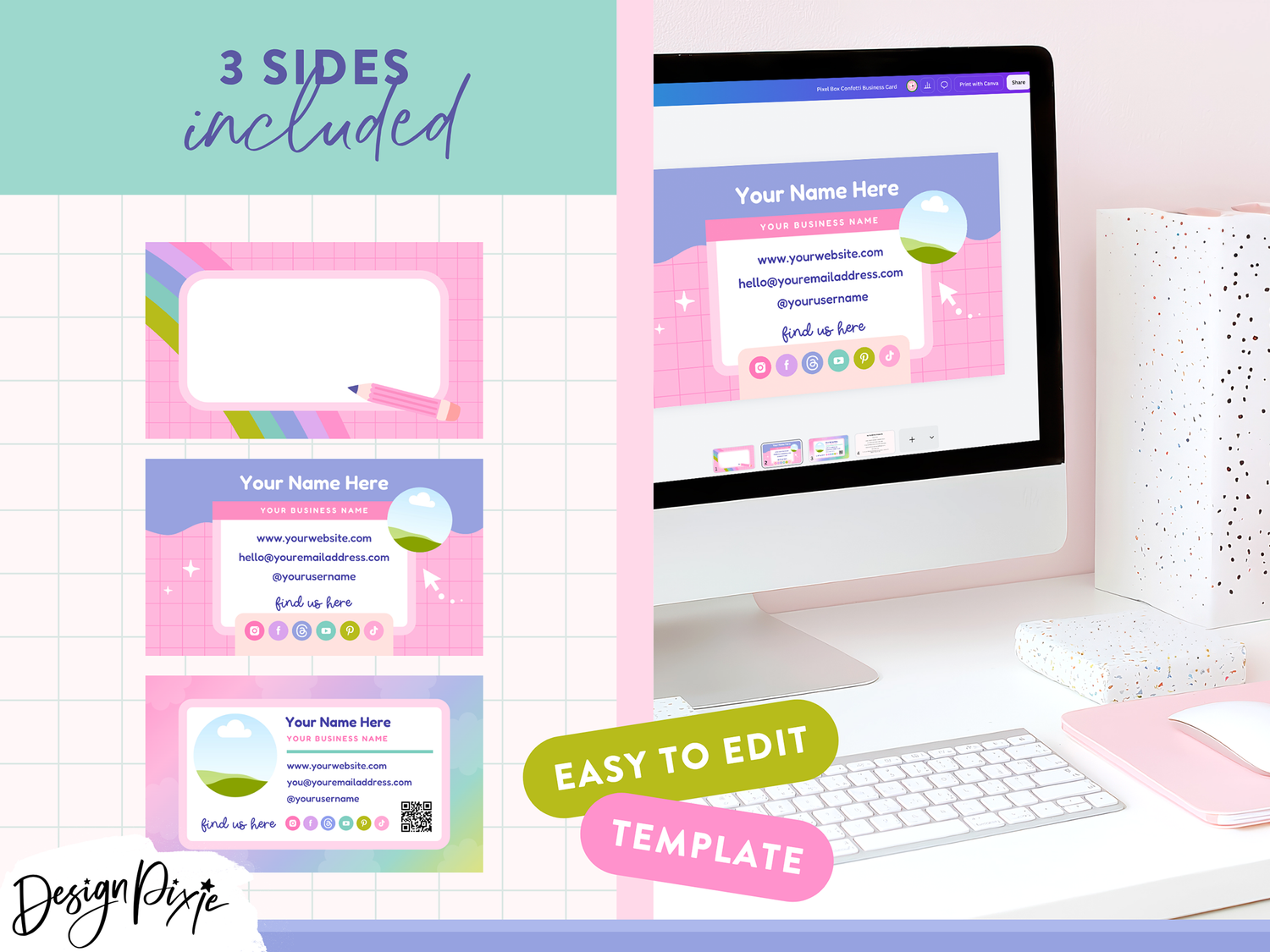 Colorful Creative Business Card Template – Design Pixie