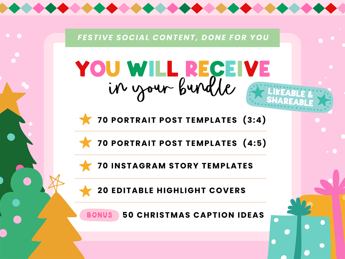 Colorful Christmas Instagram Templates by Design Pixie