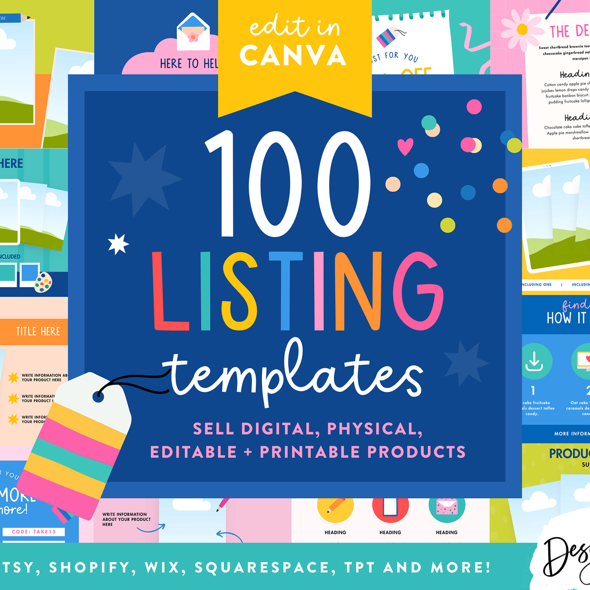 Colorful Product Listing Templates - Mockups for Digital Products ...
