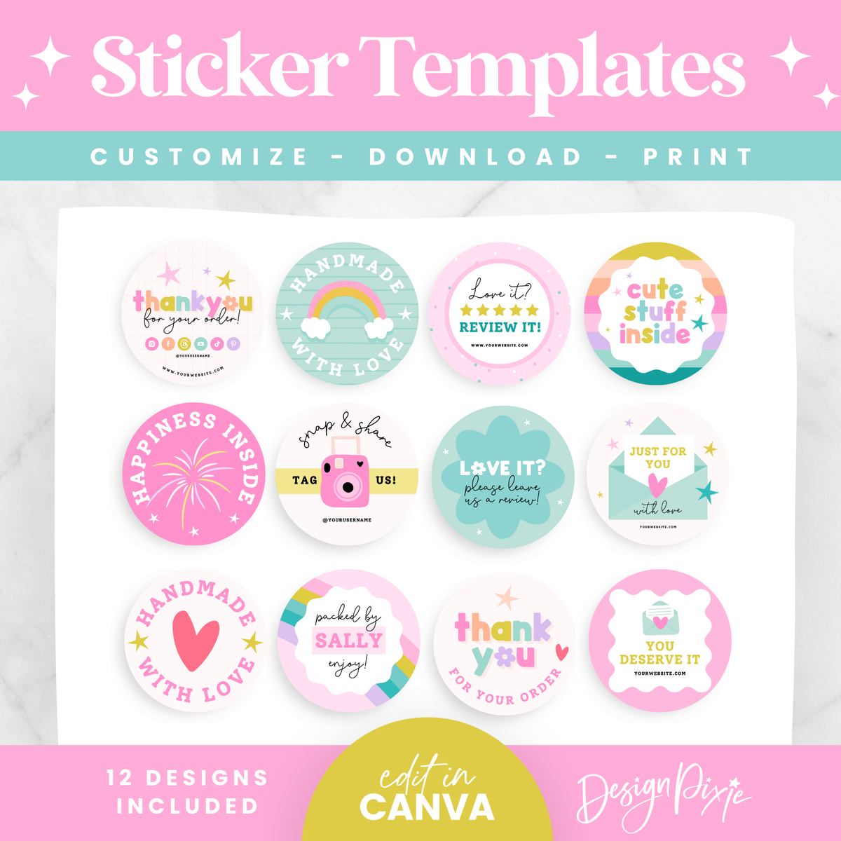Craft Sticker Label Templates – Design Pixie