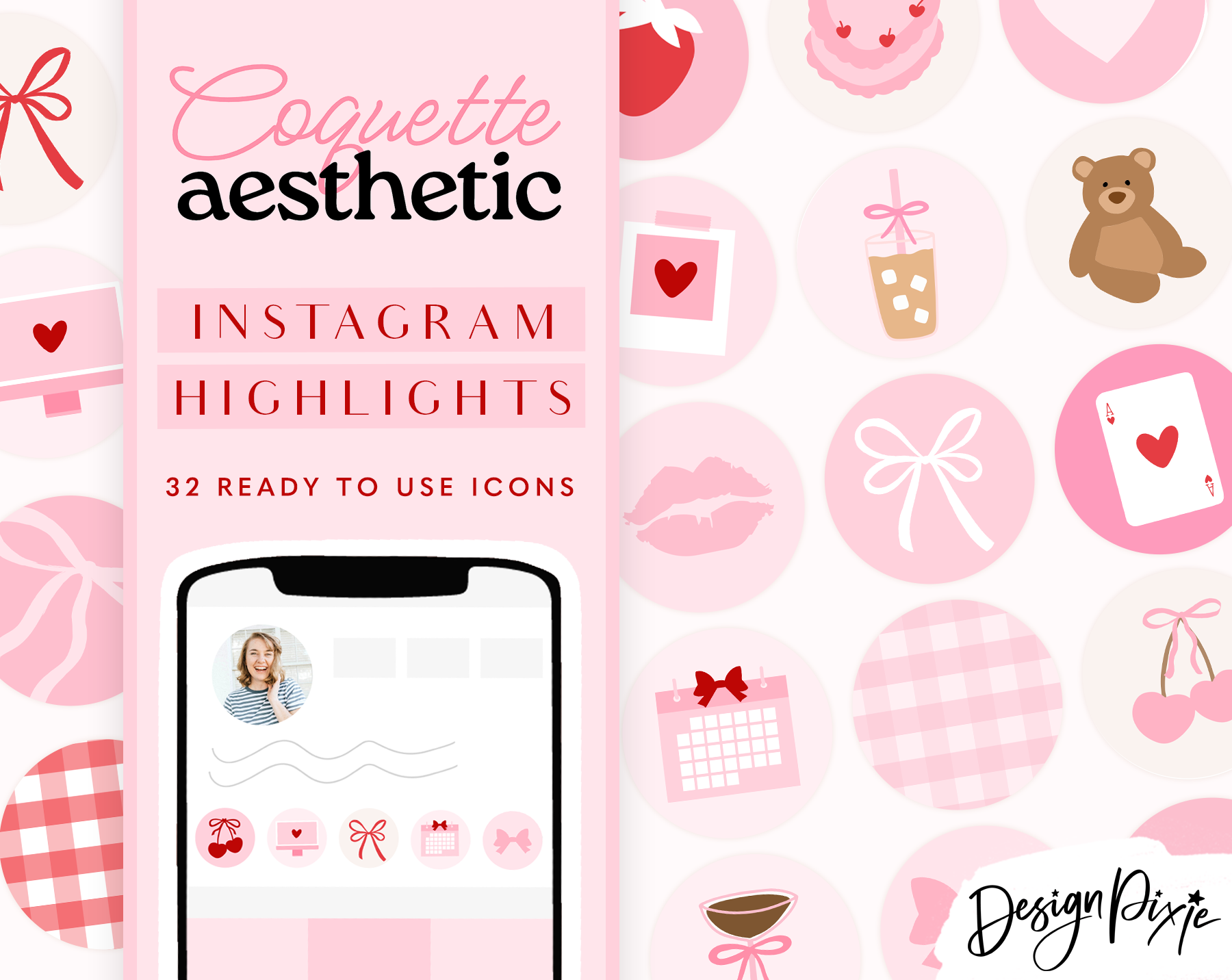 Coquette Aesthetic Branding - Girly Pink Social Media, Website, Logo ...