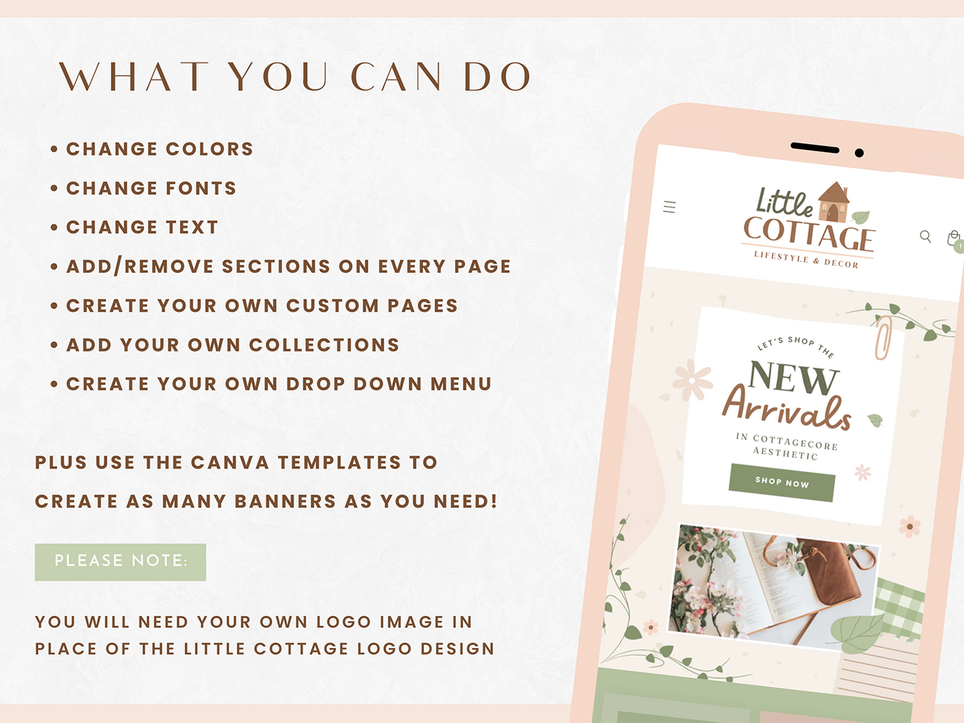 Cottagecore Shopify Theme - Little Cottage Branding – Design Pixie