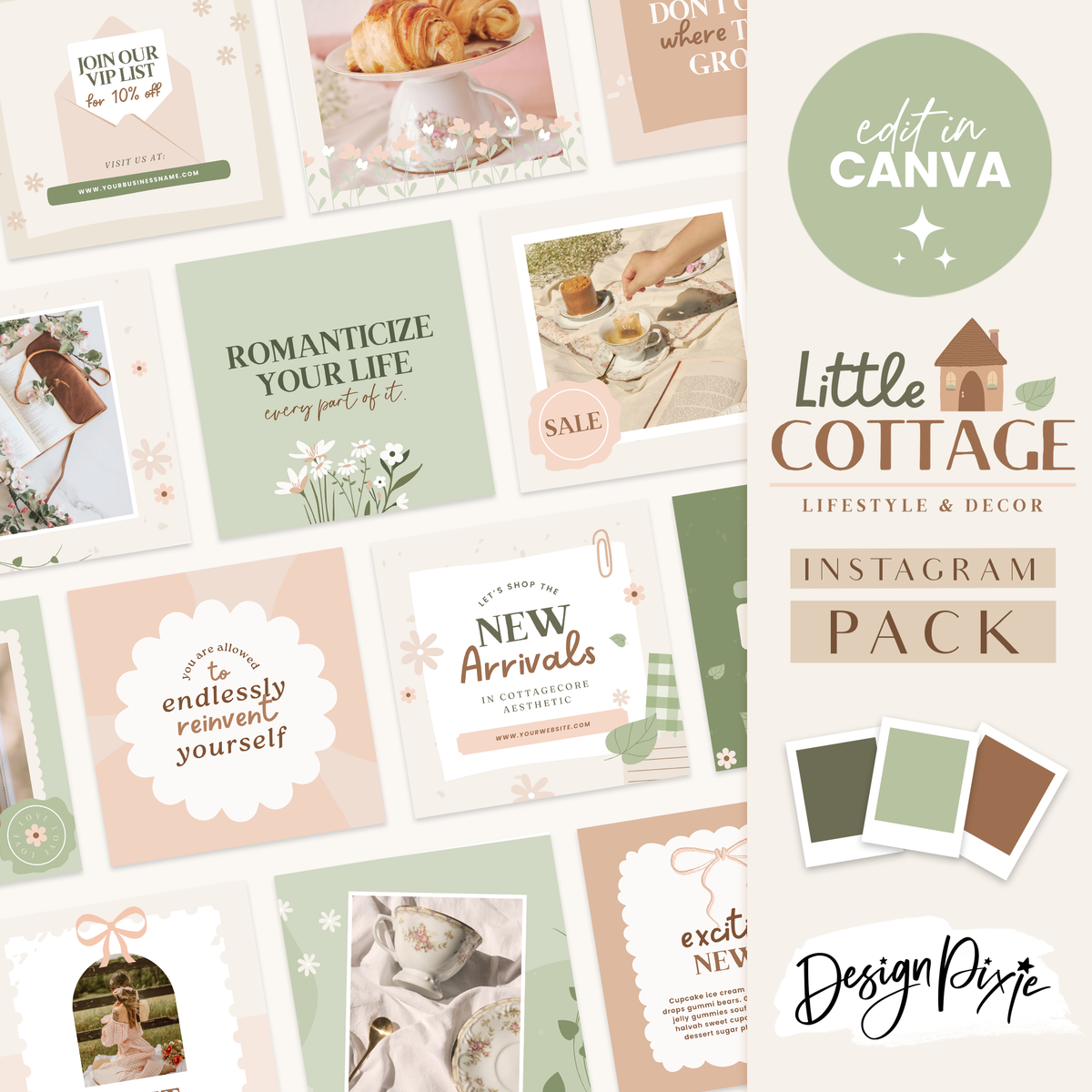 Cottagecore Instagram Post Templates – Design Pixie