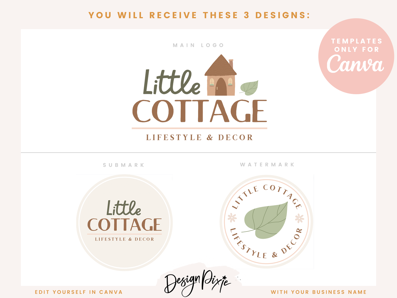 Cottagecore Logo Template - Editable in Canva – Design Pixie