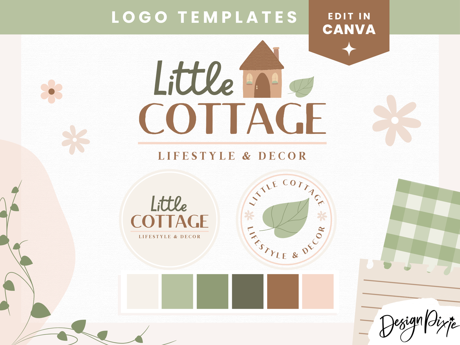 Cottagecore Logo Template - Editable in Canva – Design Pixie