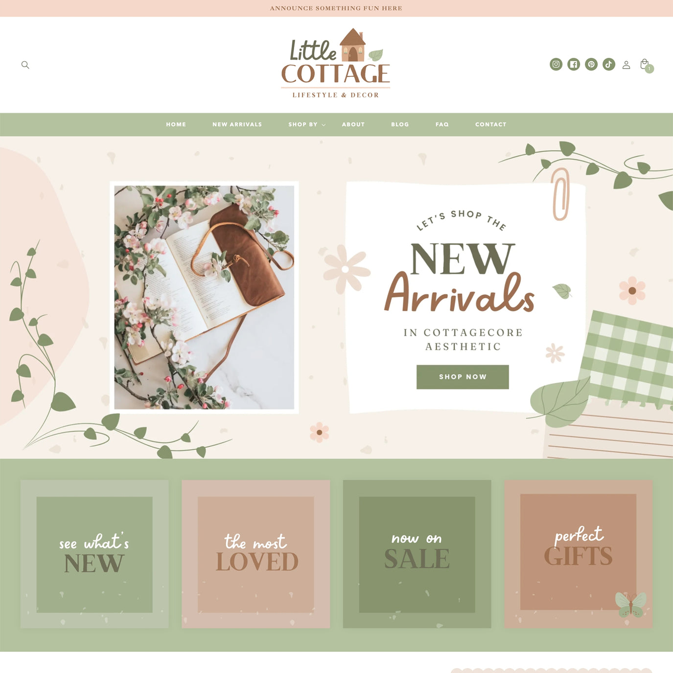 Cottagecore Shopify Theme - Little Cottage Branding – Design Pixie