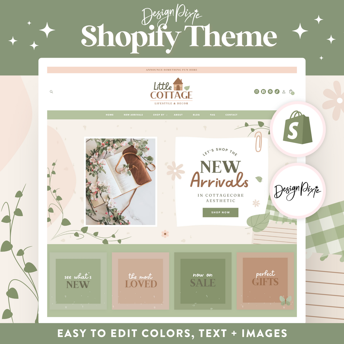 Cottagecore Shopify Theme - Little Cottage Branding – Design Pixie
