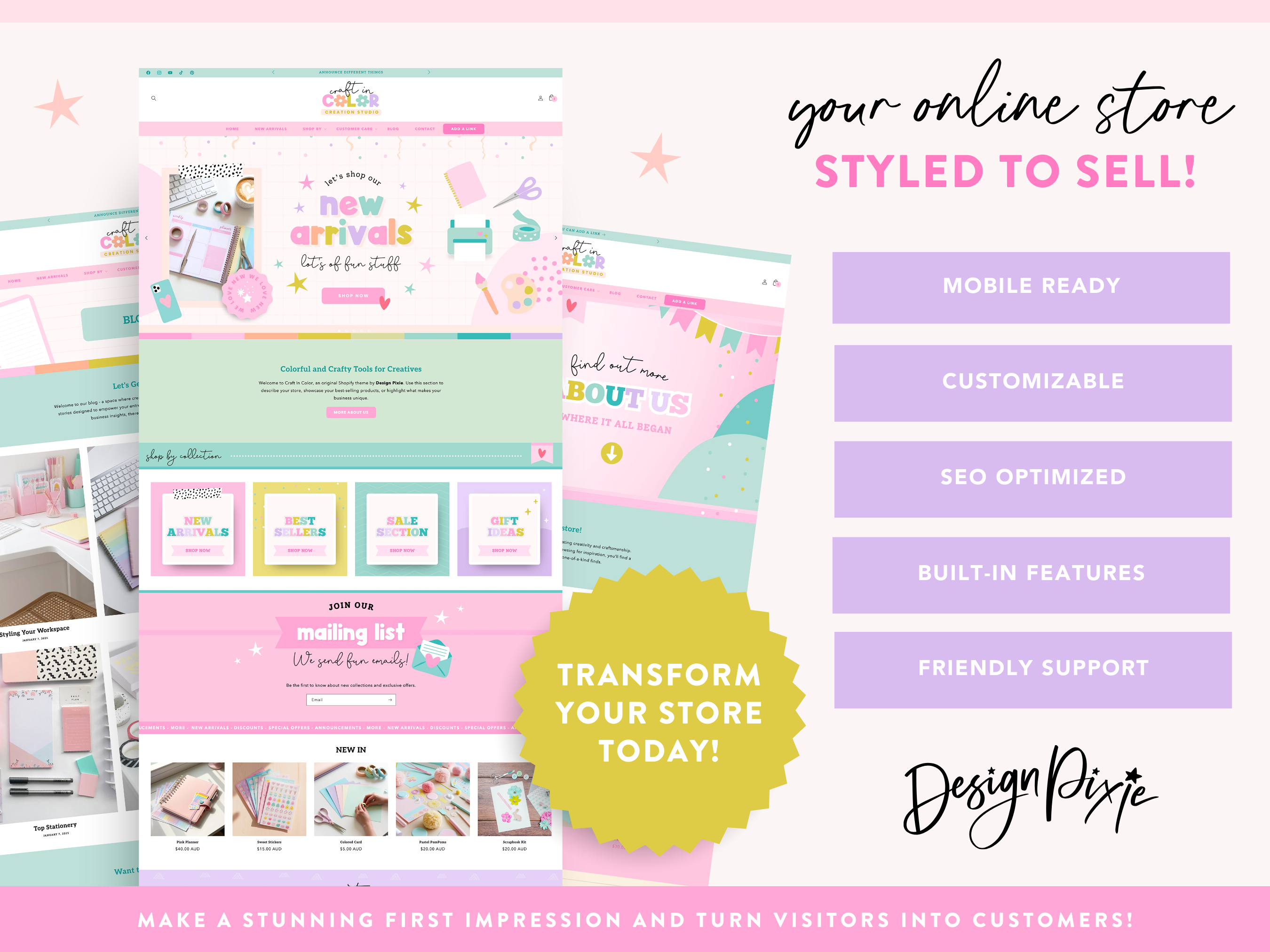 30+ Creative Shopify Themes - Cute, Colorful Templates – Design Pixie