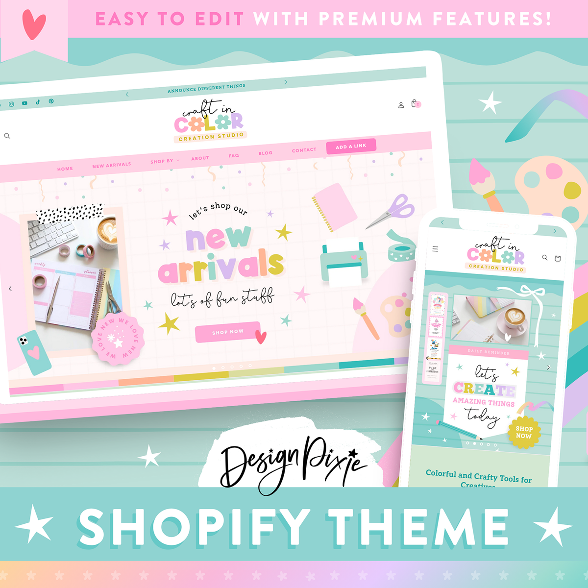 Craft Shopify Theme - Pastel Rainbow Template – Design Pixie