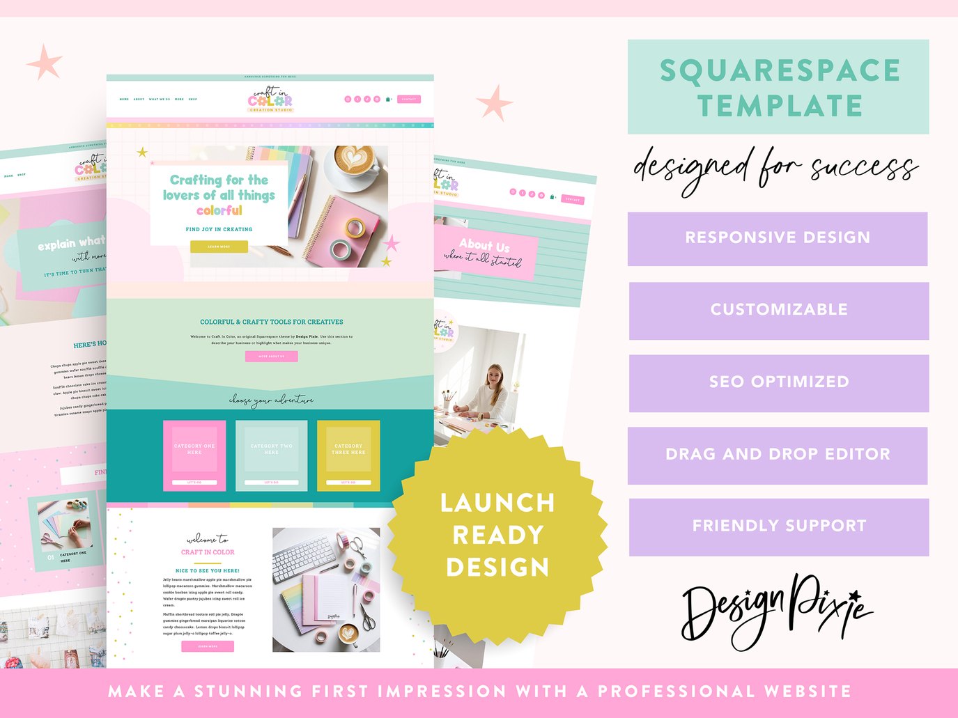 Creative Squarespace Template for Craft Business – Design Pixie