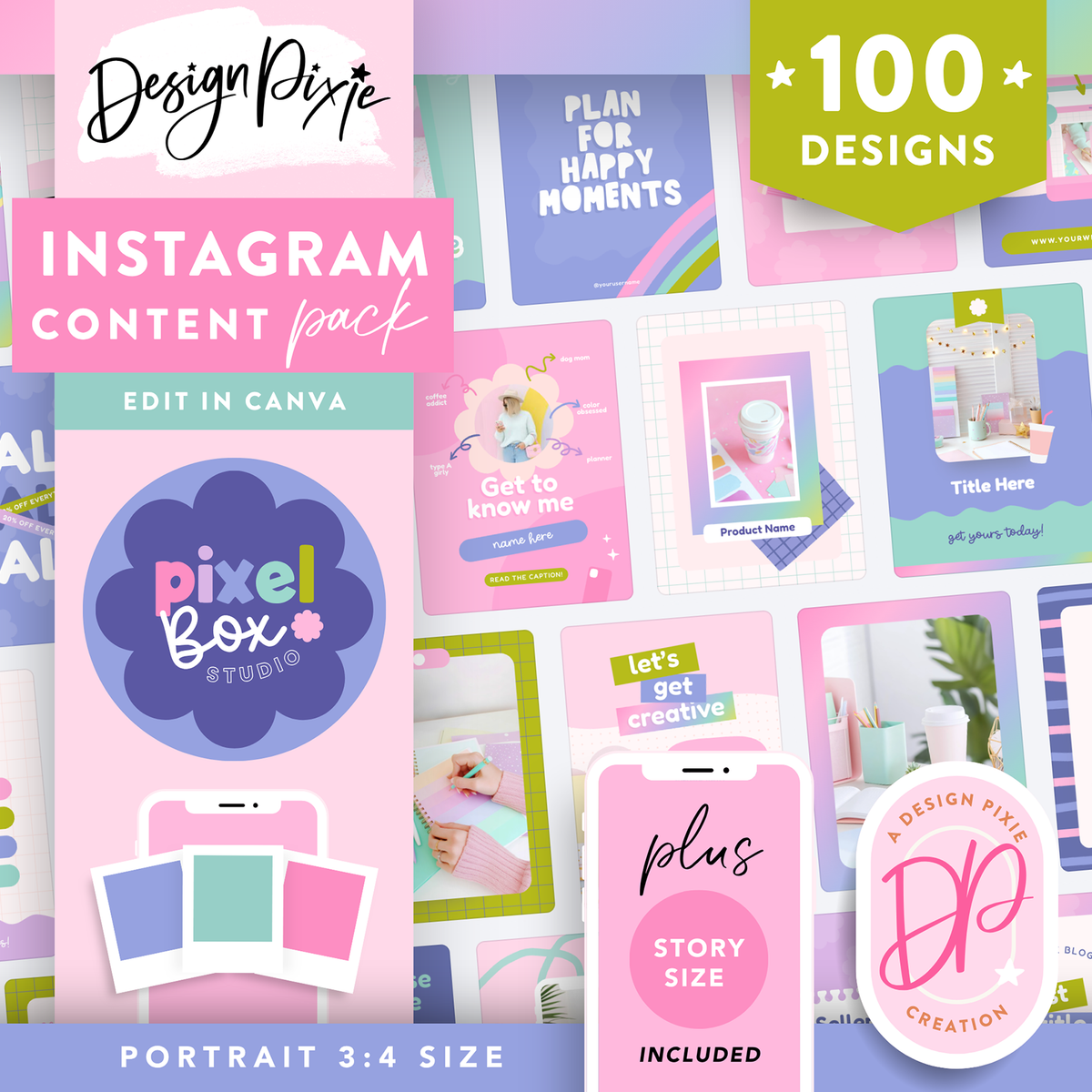 Colorful Creative Instagram Templates - Post and Story Ideas for Canva ...