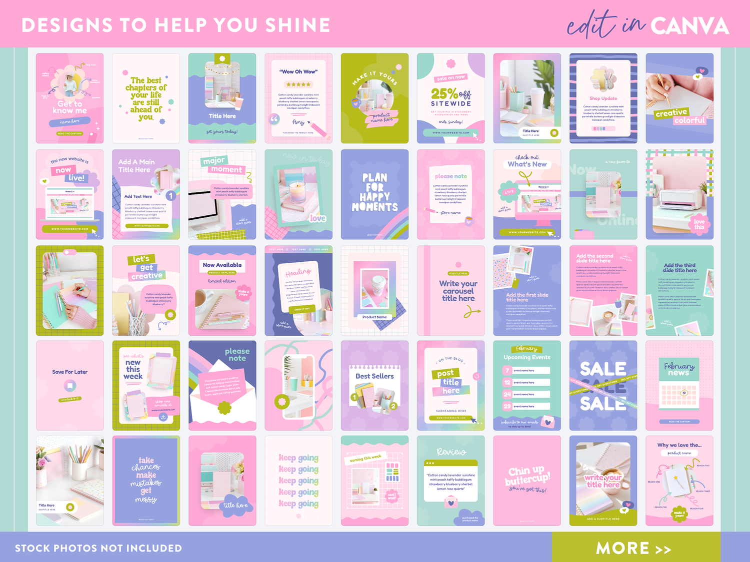 Colorful Creative Instagram Templates - Post and Story Ideas for Canva ...