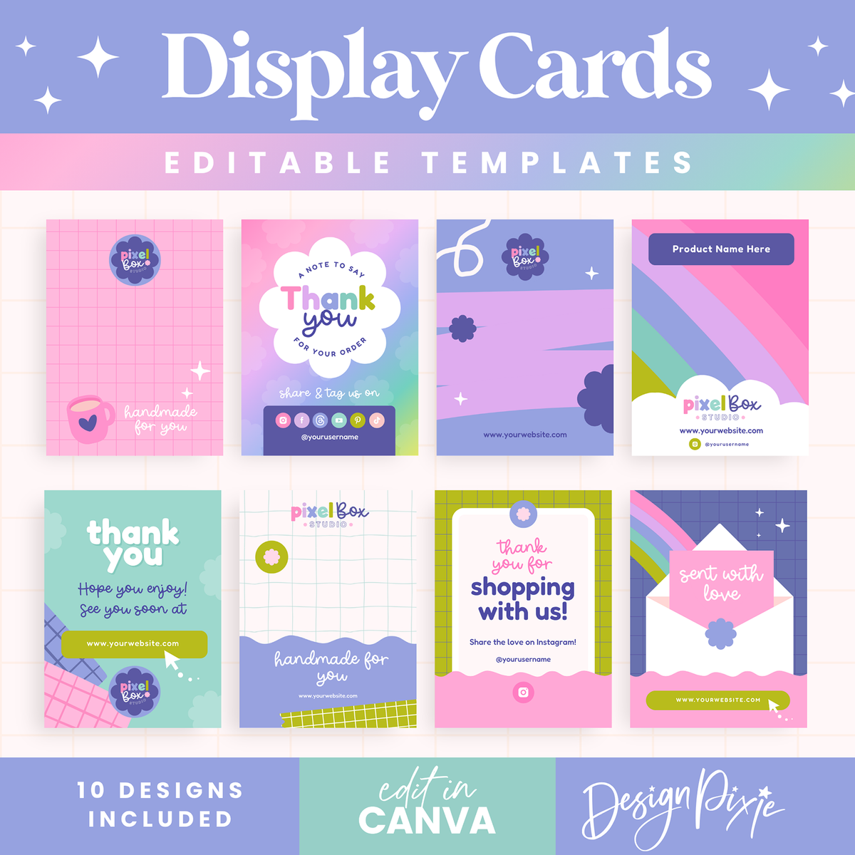 Colorful Creative Display Card Templates - Product Backing Cards ...