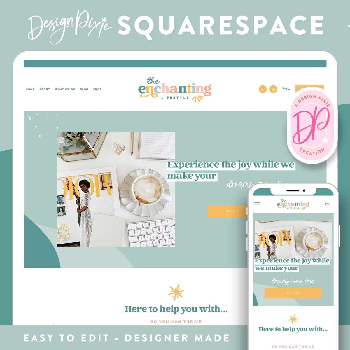 Enchanting Squarespace Template – Design Pixie