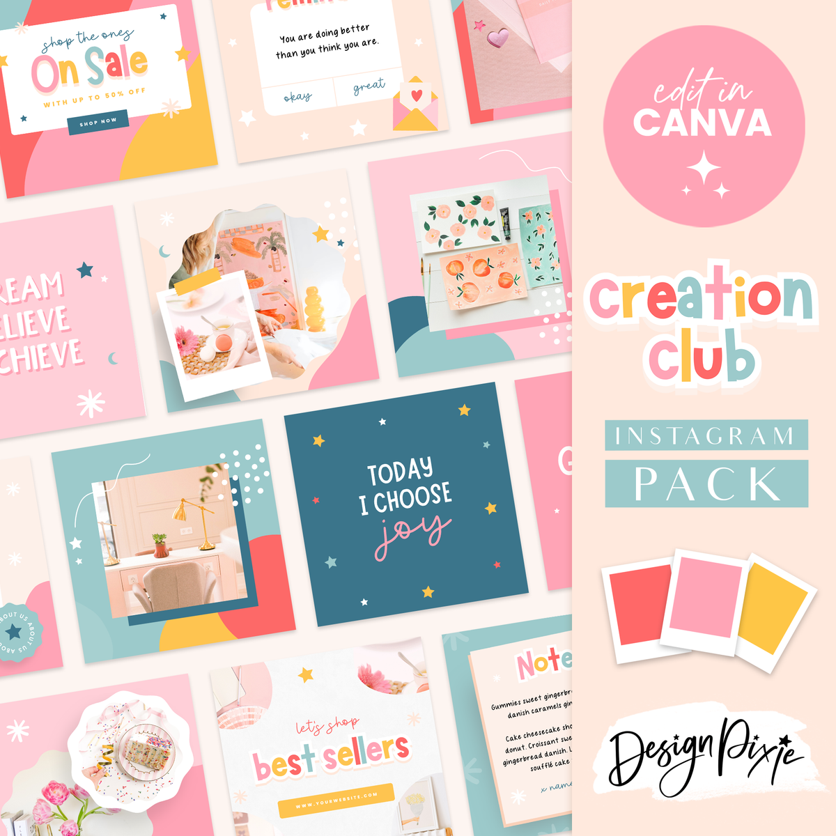 Fun Bright Instagram Post Templates – Design Pixie