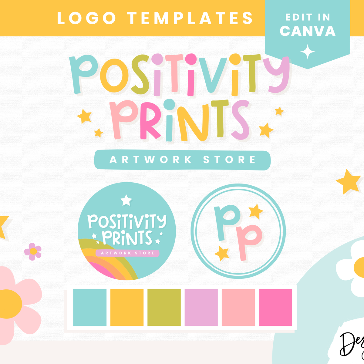 Positivity Prints Logo Template – Design Pixie