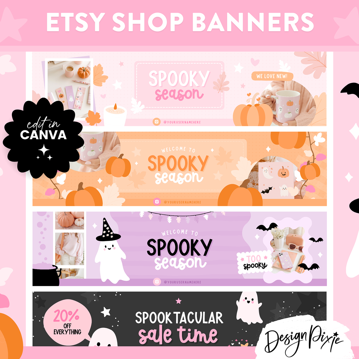 Cute Fall Etsy Shop Banner Templates – Design Pixie