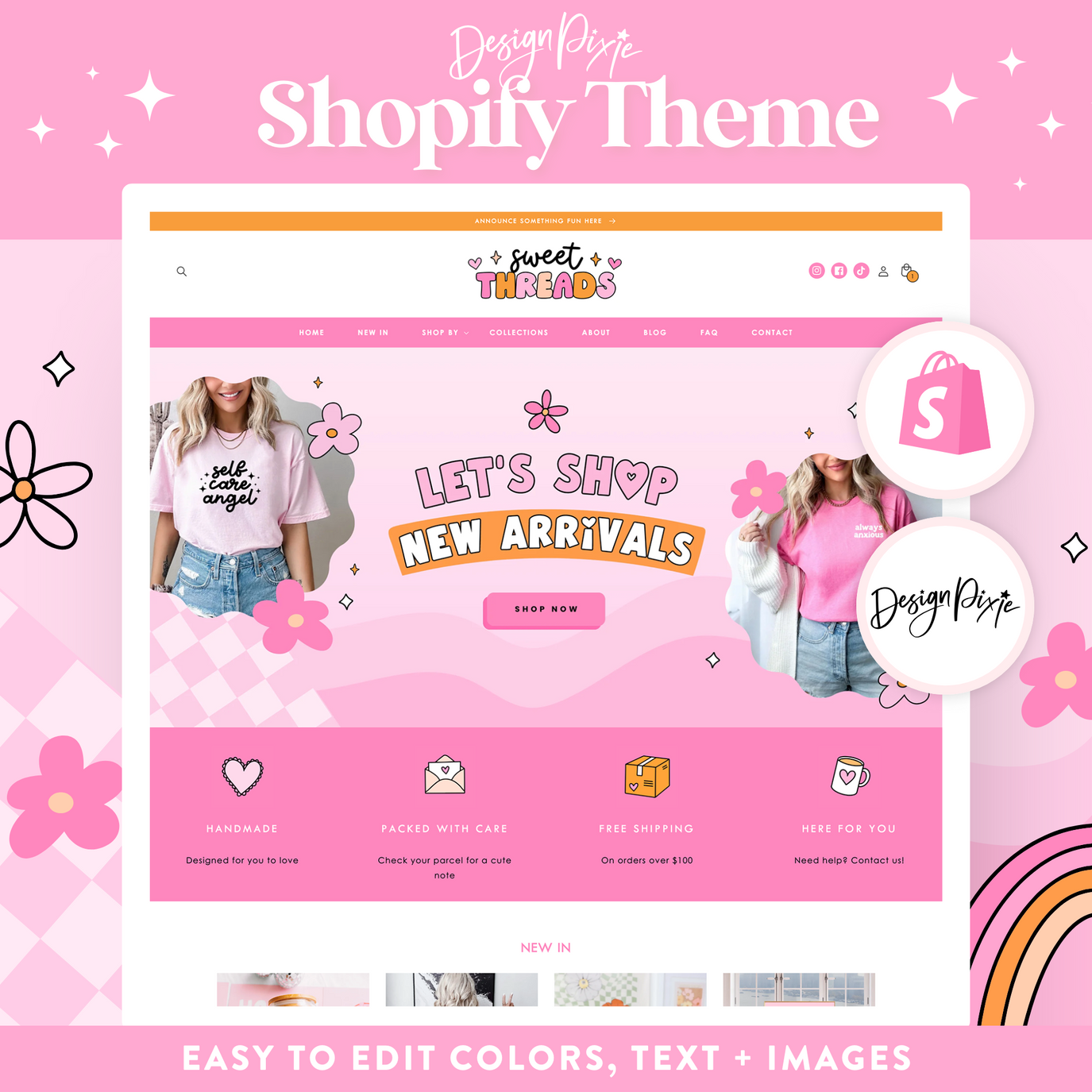 Pink Retro Shopify Theme – Design Pixie