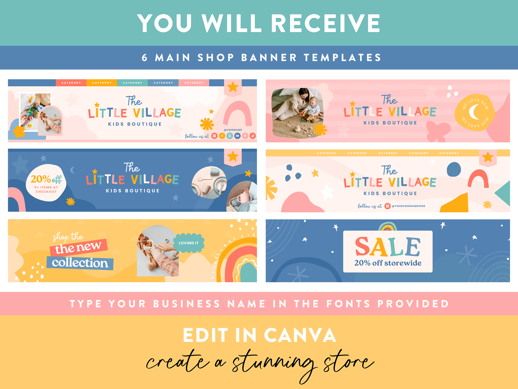 Etsy Shop Banner Templates Canva - Creative Etsy Store Mockups – Design ...