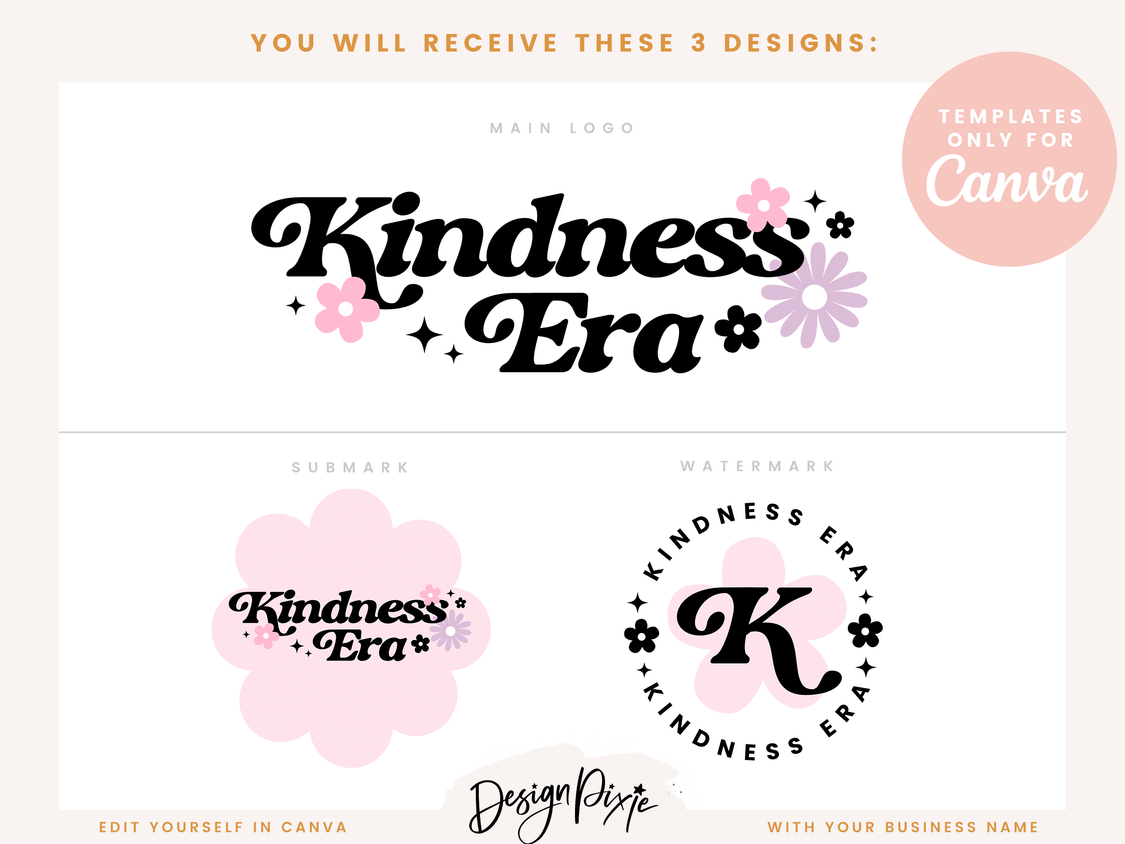 Retro Logo Design With Flowers – Design Pixie