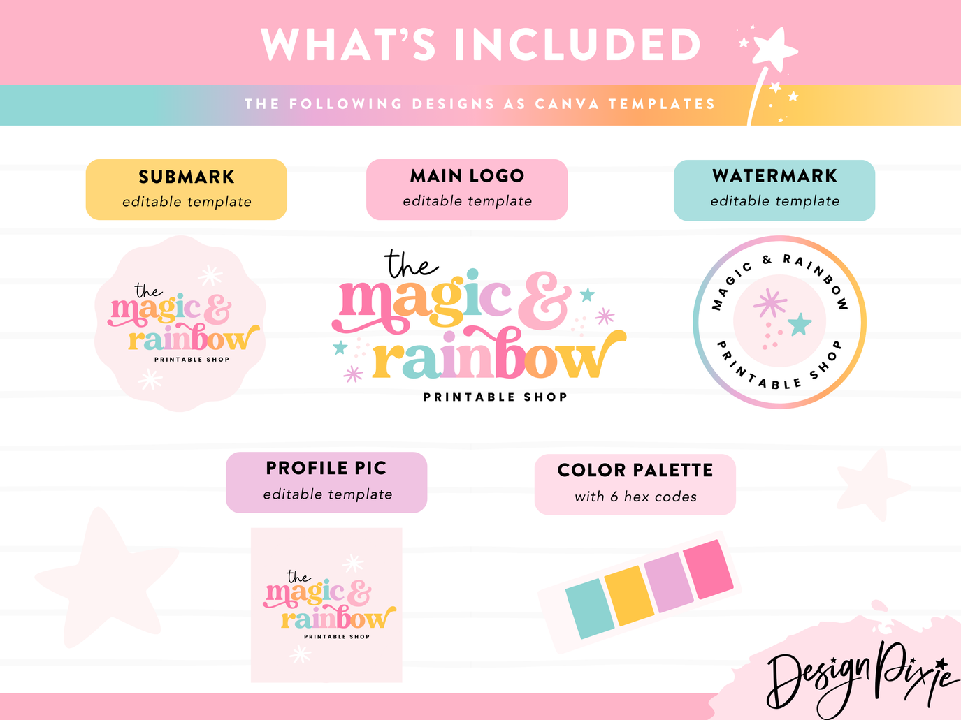 Magic And Rainbow Logo Template - Editable in Canva – Design Pixie
