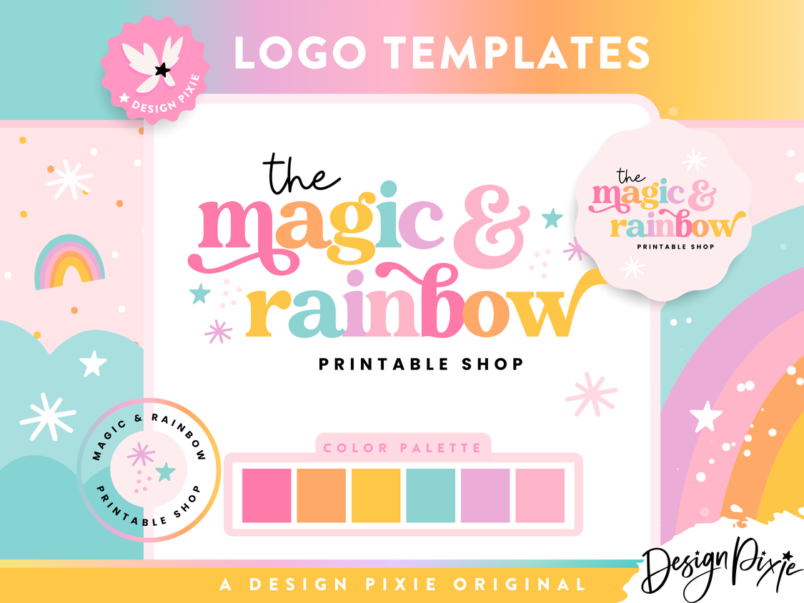 Magic And Rainbow Logo Template - Editable in Canva – Design Pixie