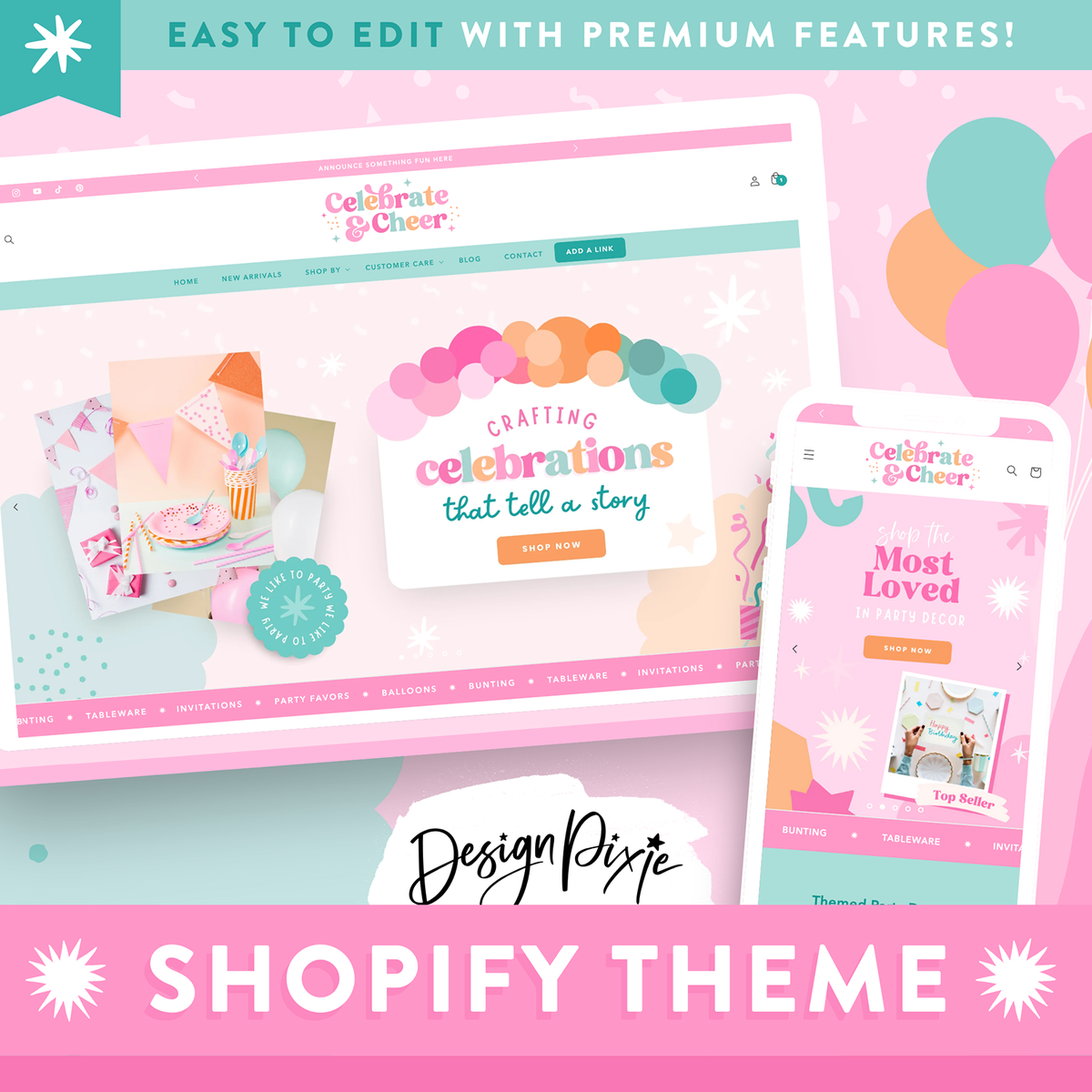 Party Shopify Theme for Balloons, Invitations, Decor + Supplies ...