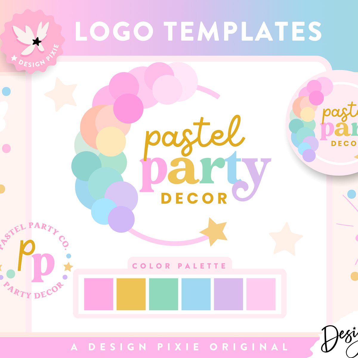 Pastel Balloon Arch Logo Design Template – Design Pixie