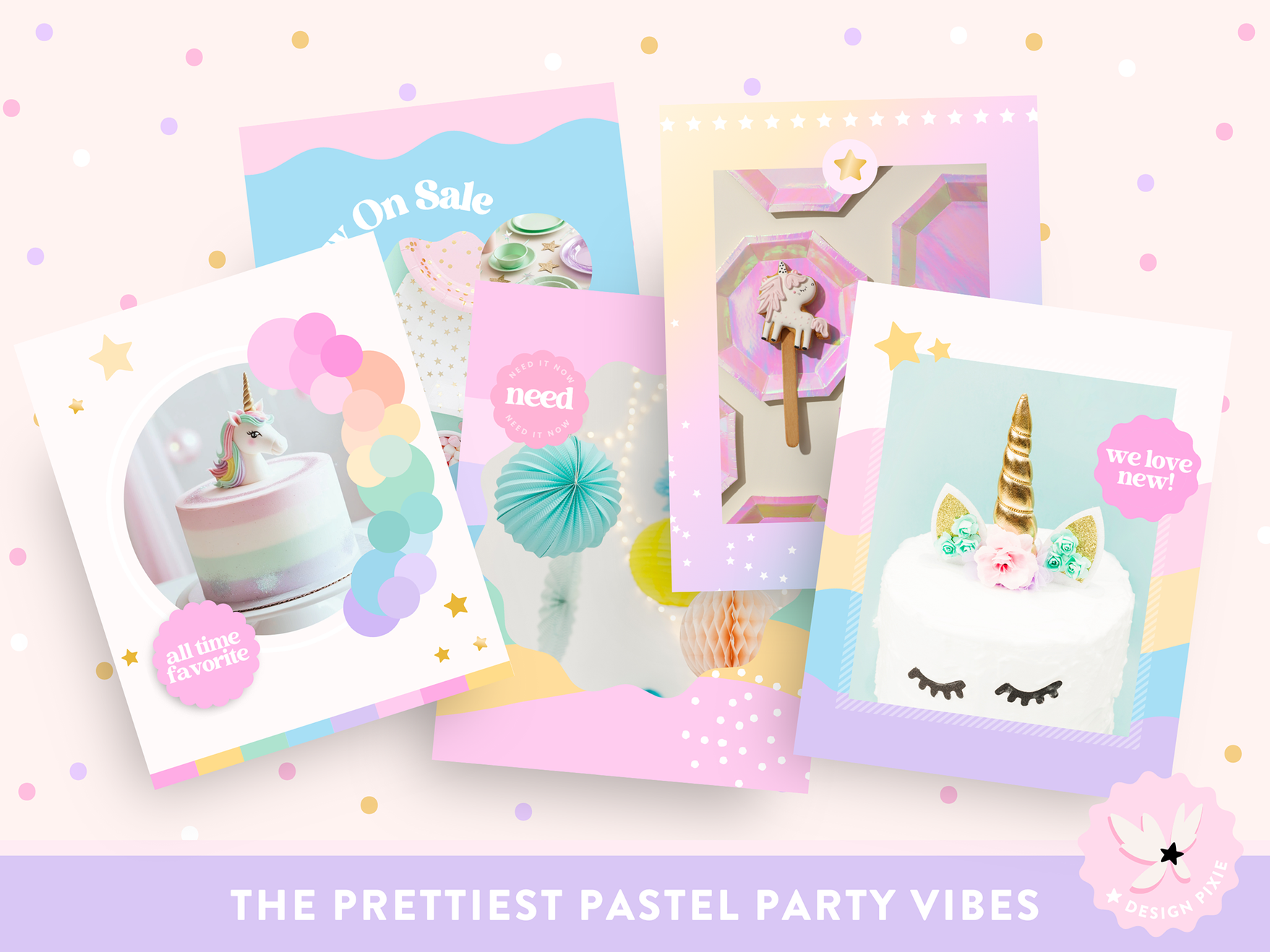Pastel Party Instagram Templates - Magical Post and Story Ideas ...